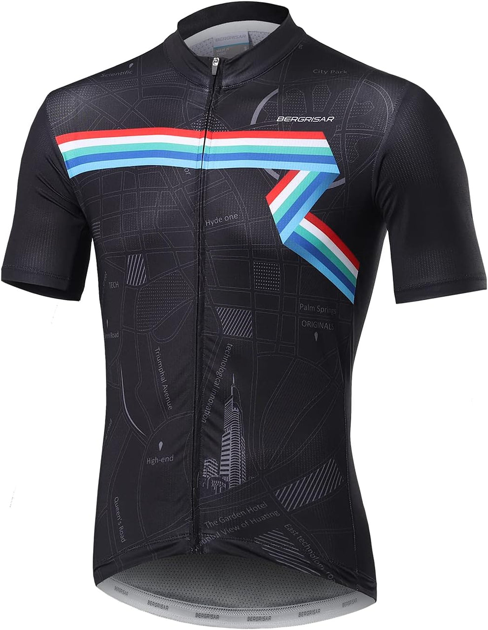 BERGRISAR Cycling Jersey Mens Bike Shirts Short Sleeve Bicycle Biking